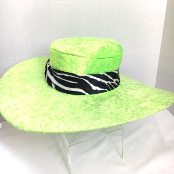 Source Unknown | Accessories | 7s Style Lime Green Velvet Pimp Big ...